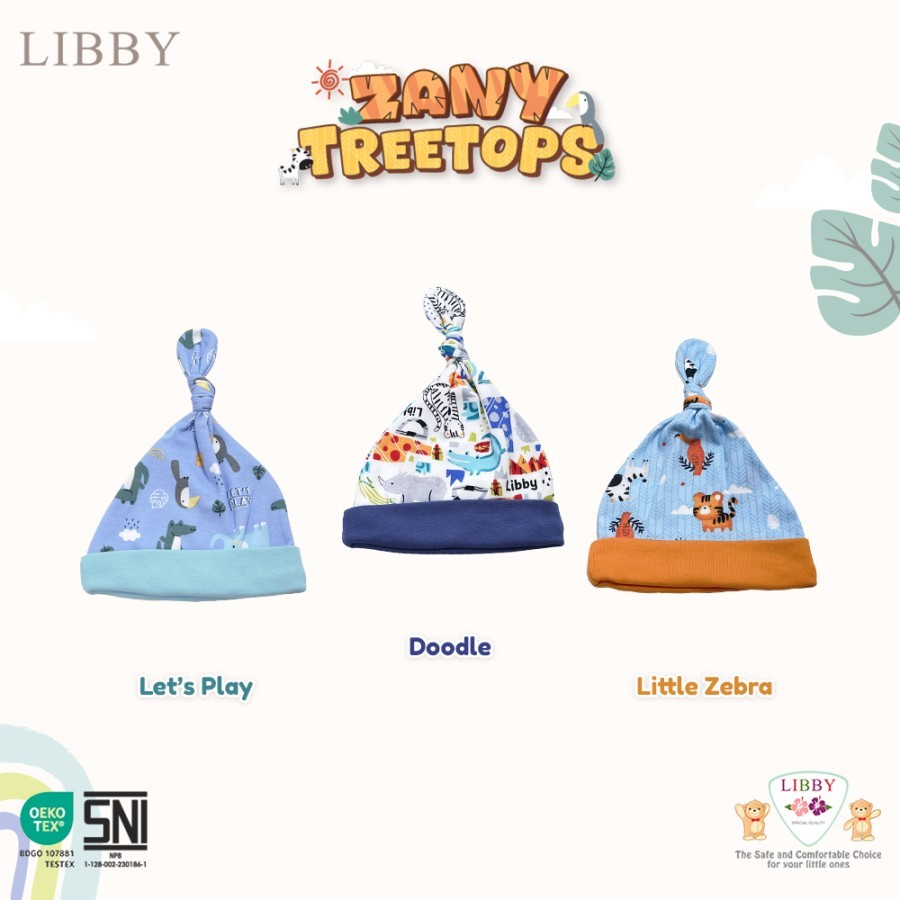 Jual LIBBY TOPI BAYI MOTIF 1set 3pc | Shopee Indonesia