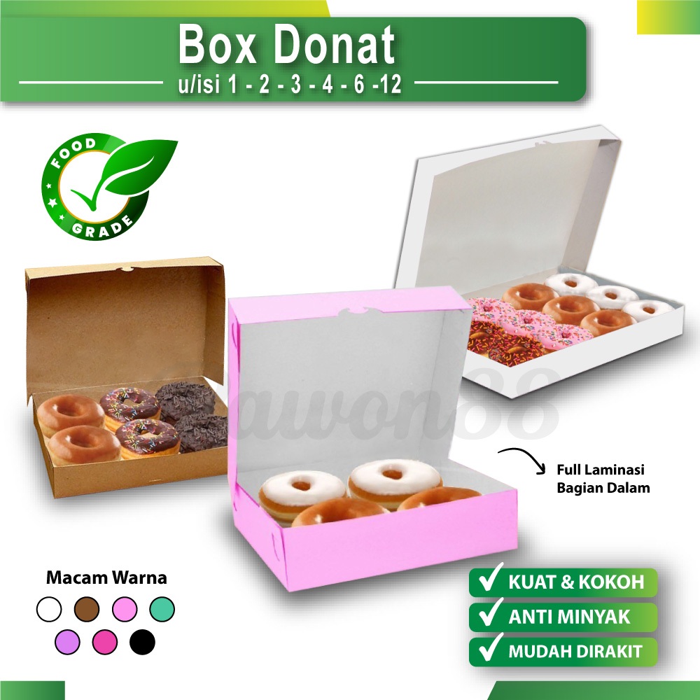 Jual Box Donat - Dus Kue - Kotak Donut - Kotak Kue - Polos | Shopee ...
