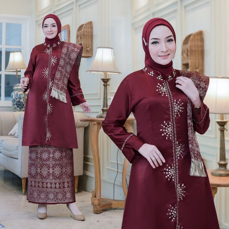 Jual SET BAJU KURUNG PAYET ZIKZAK SONGKET SELENDANG/ BAJU KURUNG PAYET ...