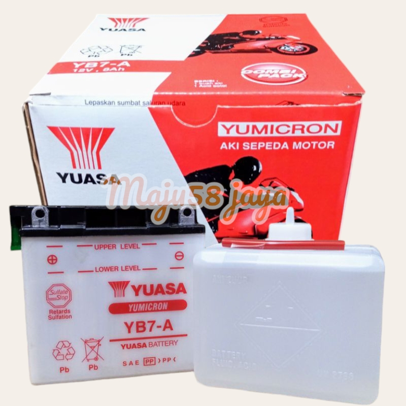 Jual Aki Motor Thunder AKI YUASA YB7-A AKI BASAH YUASA | Shopee Indonesia