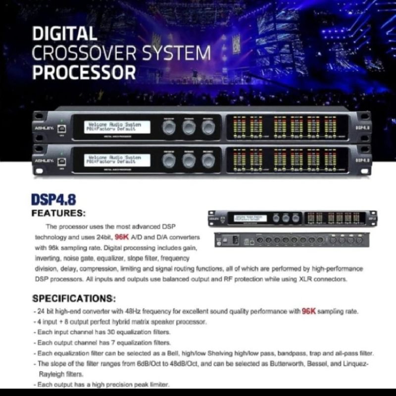 Jual Speaker Management DLMS ASHLEY DSP 4.8 DSP4.8 DSP 48 ORIGINAL 4 IN 8 OUT | Shopee Indonesia