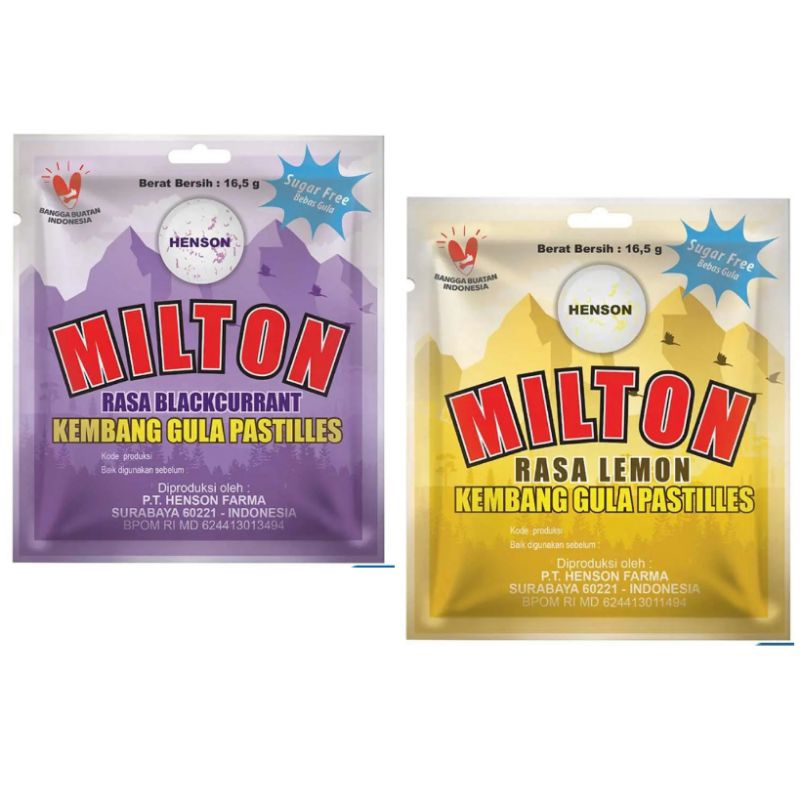Jual Milton Candy Pastilles Sugar Free Blackcurrant Lemon 16.5G ...