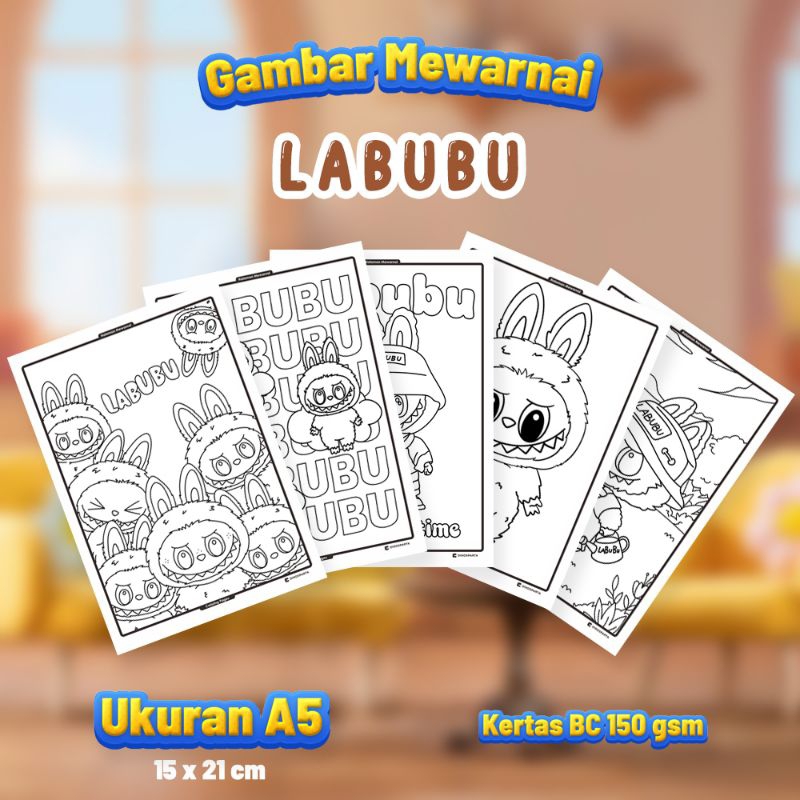 Jual Gambar Mewarnai LABUBU Isi 20 Lembar Kertas BC Tebal | Shopee ...