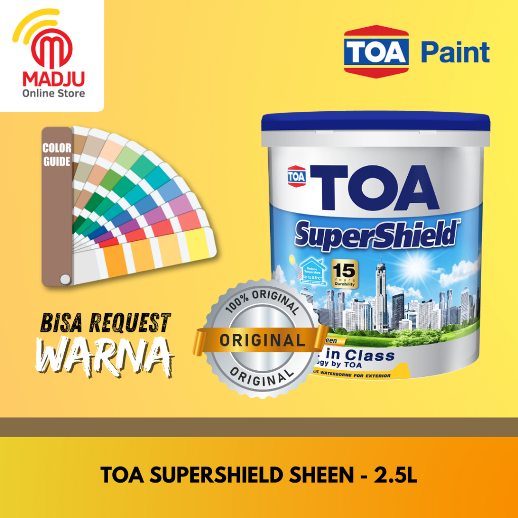 Jual TOA SuperShield Sheen - Cat Tembok Interior dan Exterior Ukuran 20 liter - Cat Dinding Anti ...