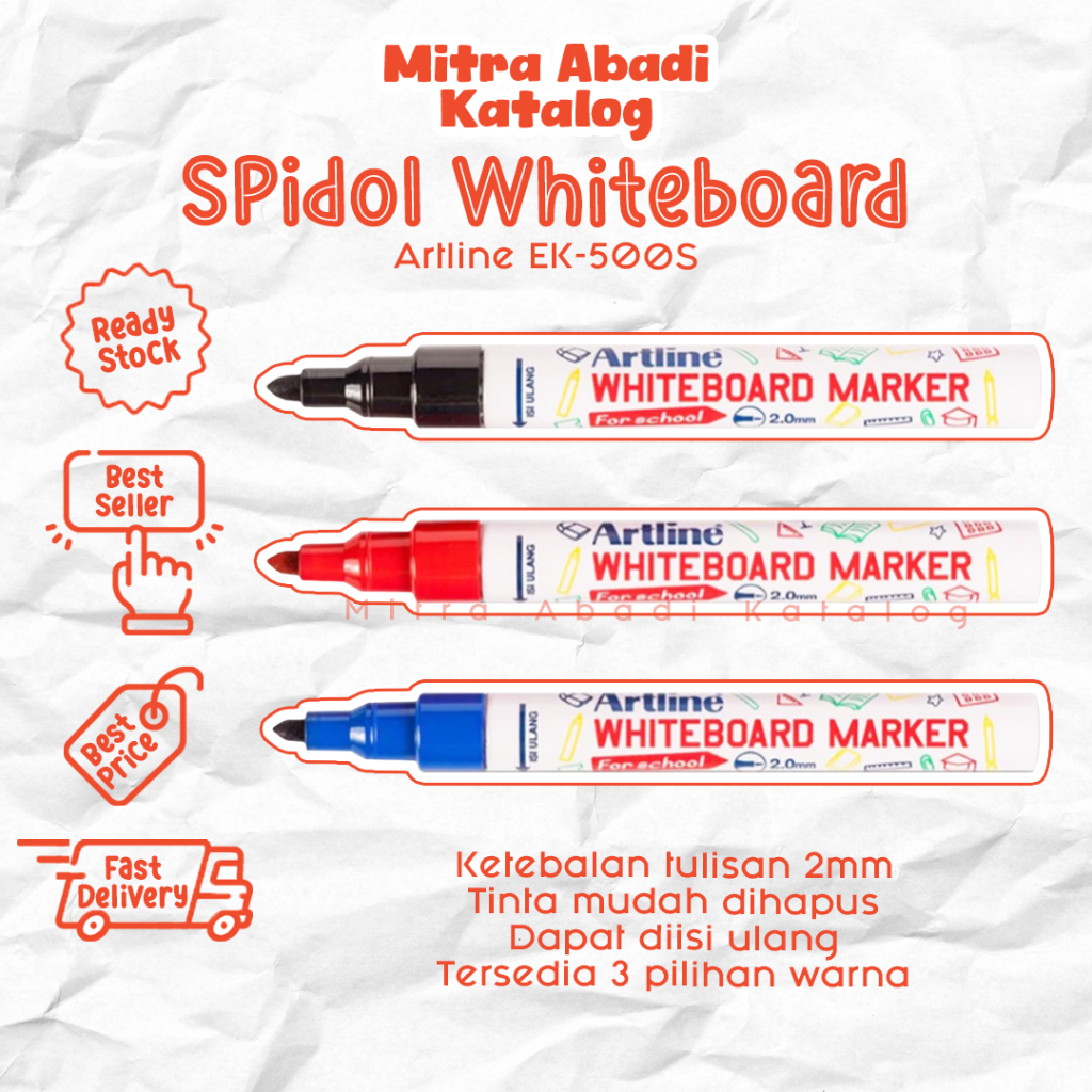 Jual (1 PCS) SPIDOL WHITEBOARD ARTLINE EK-500S / SPIDOL WHITE BOARD ...