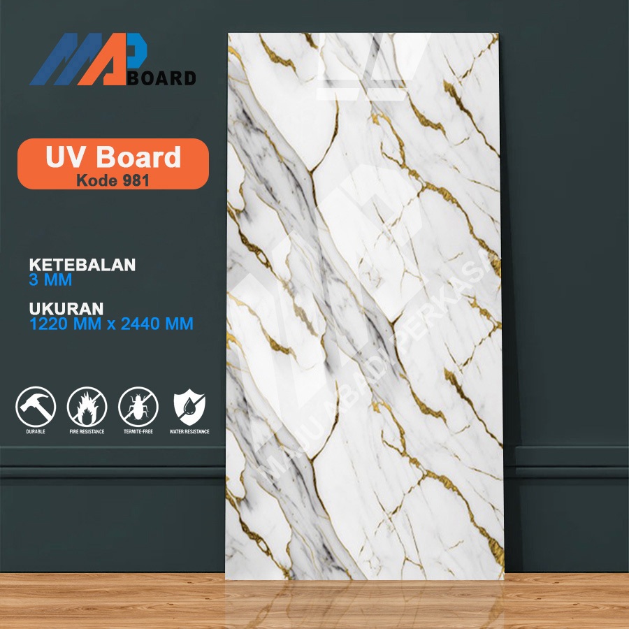 Jual LEMBARAN PVC MARMER | UV BOARD 3MM 122x 290CM | MAP UB 981 ...