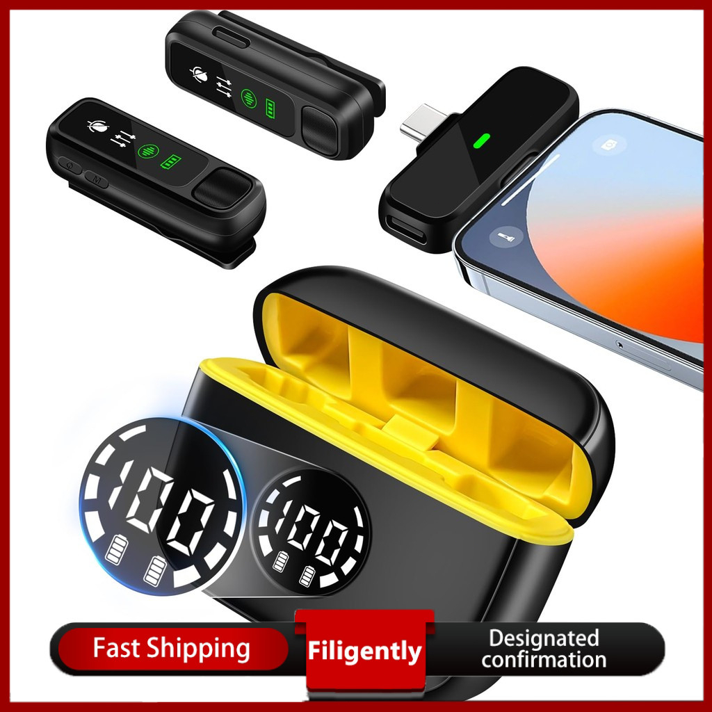 Jual Original A13 Wireless Microphone 2-In-1 Clip On Mic Wireless Dual ...