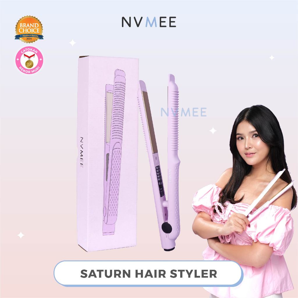 Jual NVMEE - Catokan Pelurus Rambut Saturn Hair Styler Mudah Digunakan ...