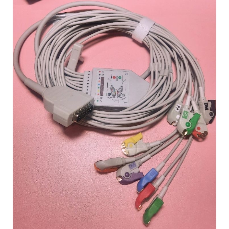 Jual ECG CABLE / KABEL EKG COMPATIBLE GE MAC 2000 10 LEAD MODEL PINCH ...