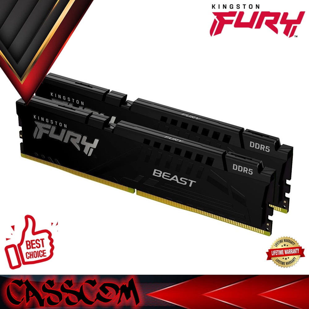 Jual Longdimm Kingston Fury Beast DDR5 16GB (2x8GB) 5200Mhz Dual Channel Black CL40 XMP | Shopee ...