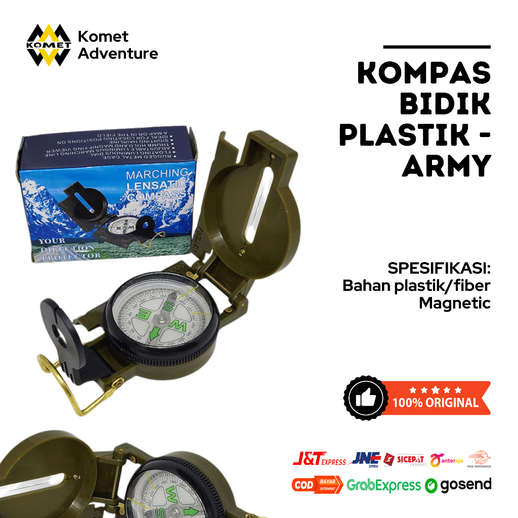 Jual KOMPAS BIDIK PLASTIK - ARMY | Shopee Indonesia