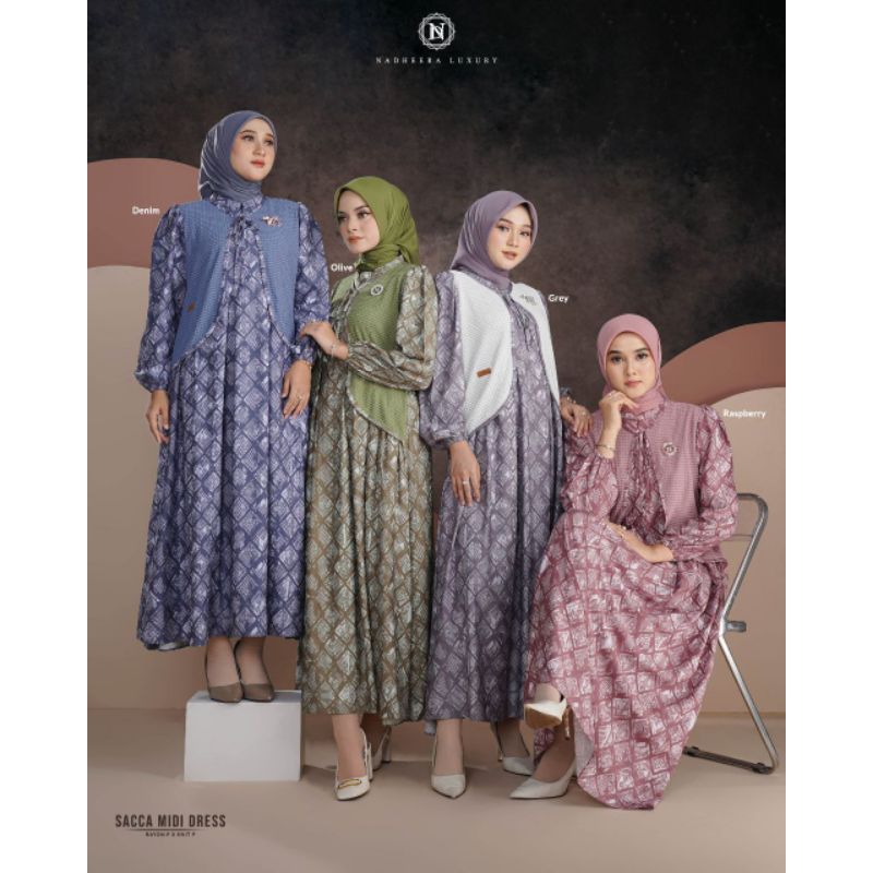 Jual Sacca Midi Dress By Nadheera | Shopee Indonesia