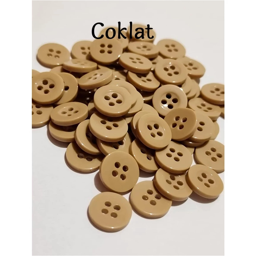 Jual kancing coklat kemeja polos | Shopee Indonesia