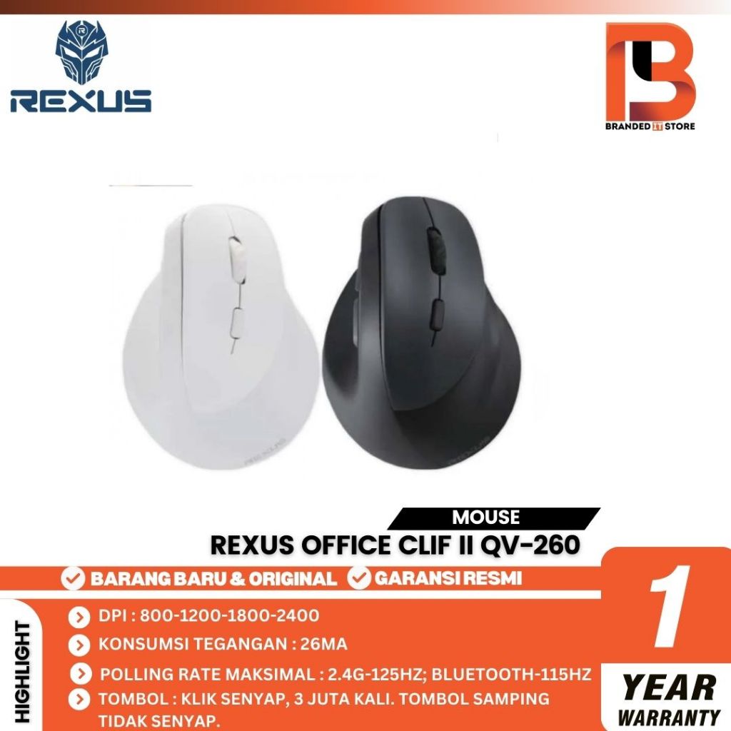 Jual Mouse Gaming Rexus Clif QV260 Wireless Bluetooth QV-260 Garansi ...