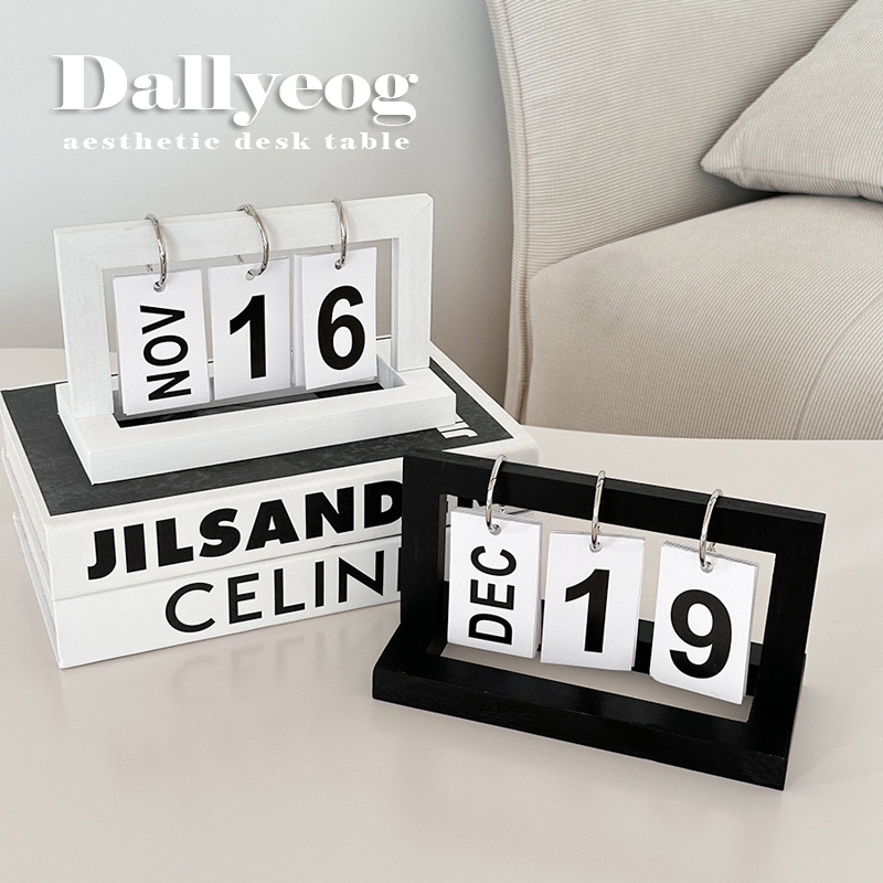 Jual [TEMARUMA] DALLYEOG Aesthetic Desk Calendar Kalender meja kayu ...