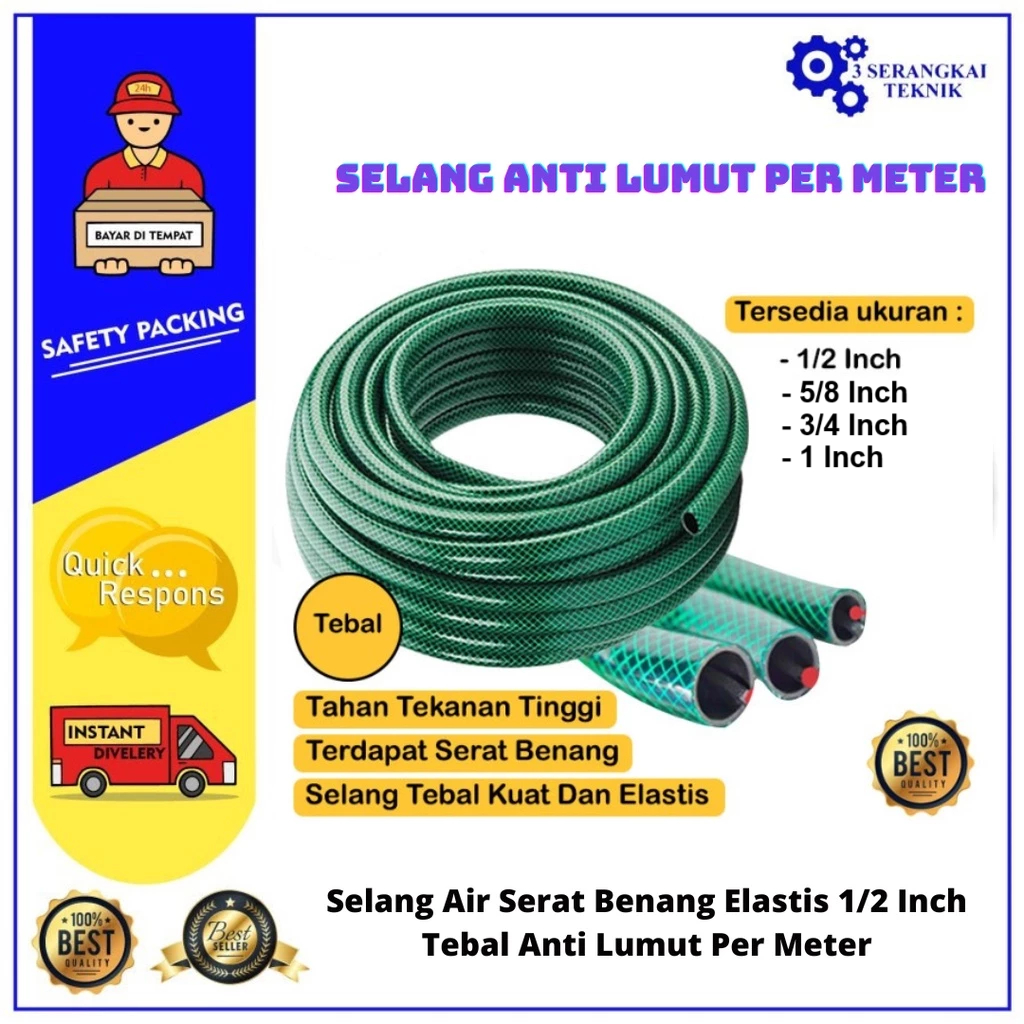 Jual Selang Air Serat Benang Elastis Tebal Anti Lumut Per Meter | Shopee Indonesia
