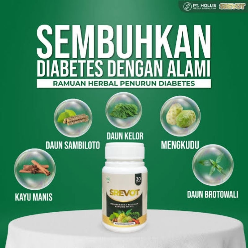 Jual SREVOT OBAT AMPUH ATASI DIABETES ASLI 30 KAPSUL | Shopee Indonesia