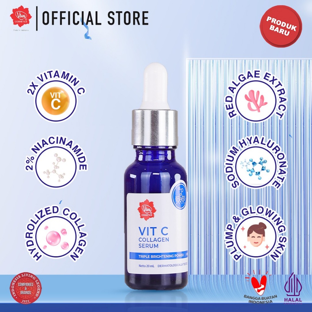 Jual Viva Vitamin C Collagen Serum with Triple Brightening Power, 2% ...