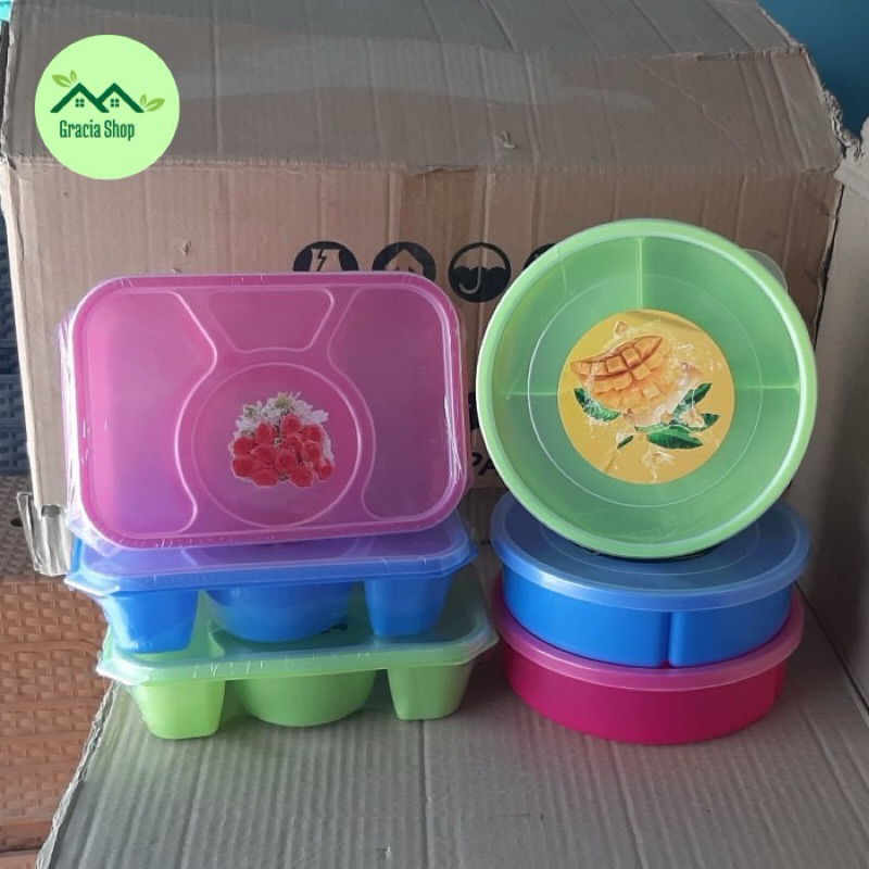 Jual Tempat Kotak Makan / Bekal / Ompreng / Rantang Catering Plastik sekat | Shopee Indonesia