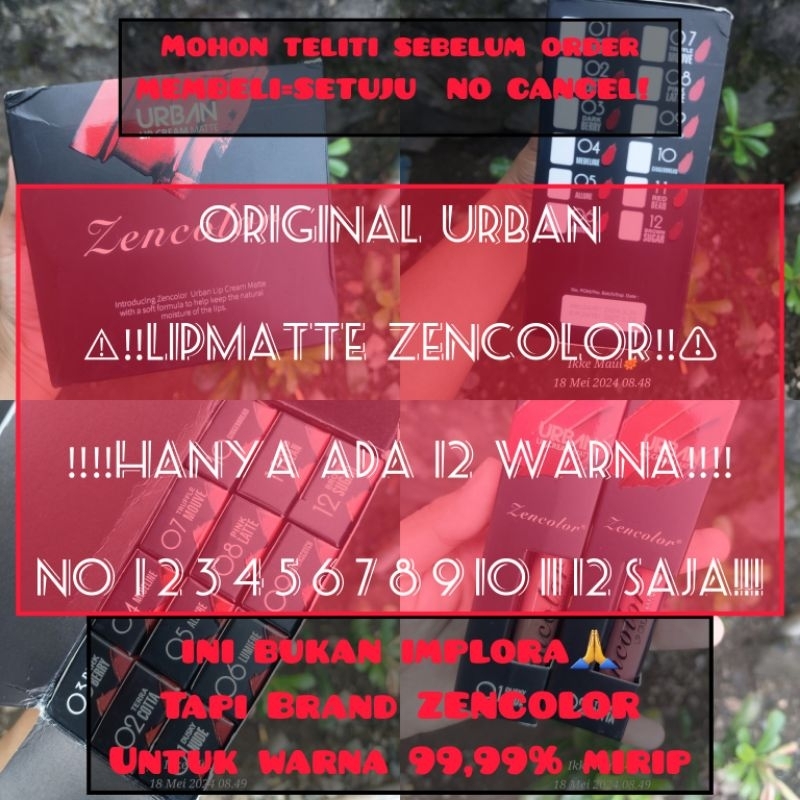 Jual PAKET USAHA ⚠️‼️ZENCOLOR‼️⚠️ | ORIGINAL BRAND "ZENCOLOR" Urban Lip ...