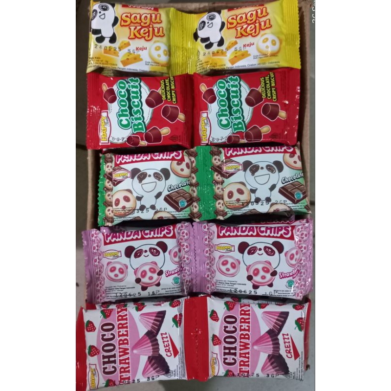 Jual Sagu Keju, Choco Biscuit, Choco Strawberry, Panda Chip 1 Renceng ...
