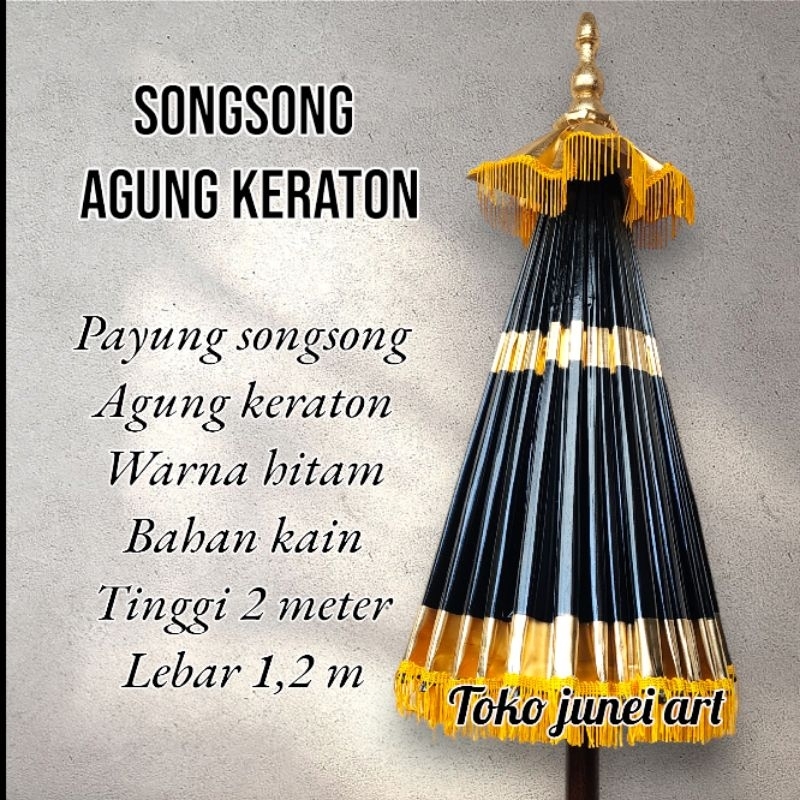 Jual PAYUNG KERATON SONGSONG AGUNG WARNA HITAM TINGGI 2 METER / PAYUNG KERATON HITAM | Shopee ...