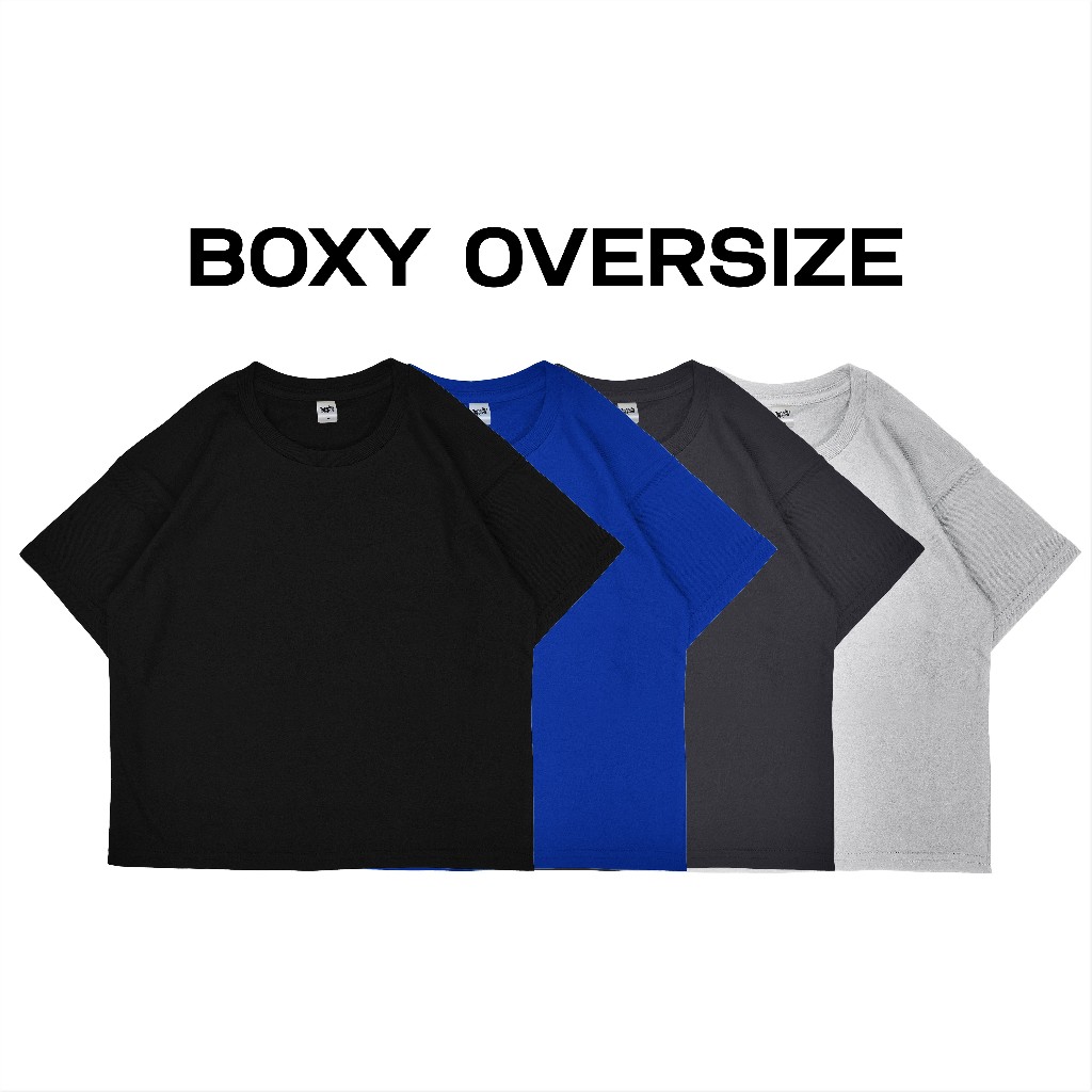 Jual OVERSIZE TSHIRT BOXY FIT POLOS BAJU BOXY 24s COTTON PRIA WANITA M ...