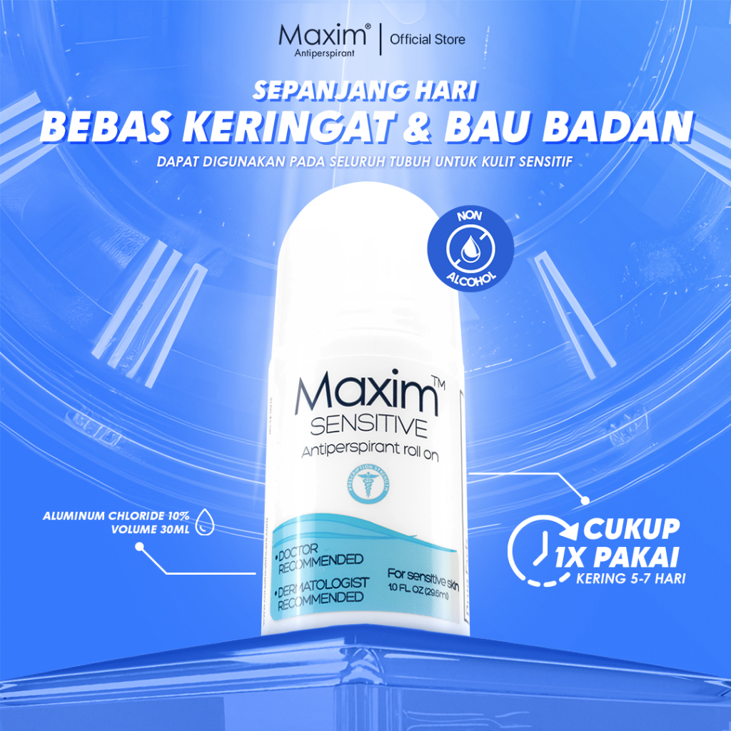 Jual Maxim Antiperspirant Deodorant RollOn 10 Atasi Ketiak Berkeringat ...