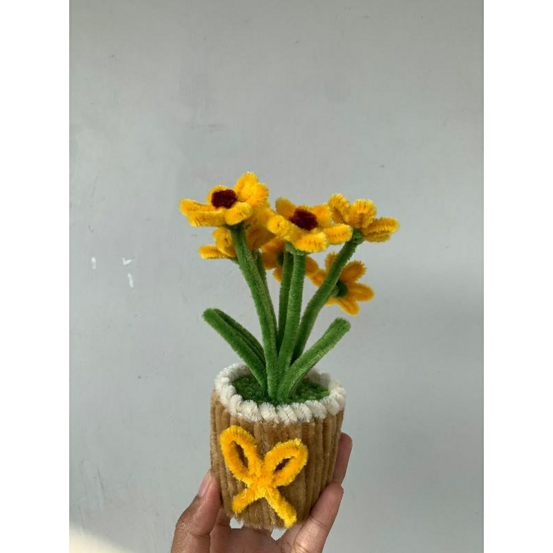 Jual Bunga Kawat Bulu | Free paperbag| Pot Coustem Warna | Pipe ...