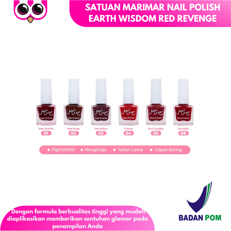 Jual SATUAN MARIMAR NAIL POLISH EARTH WISDOM RED REVENGE KUTEK CAT KUKU ...