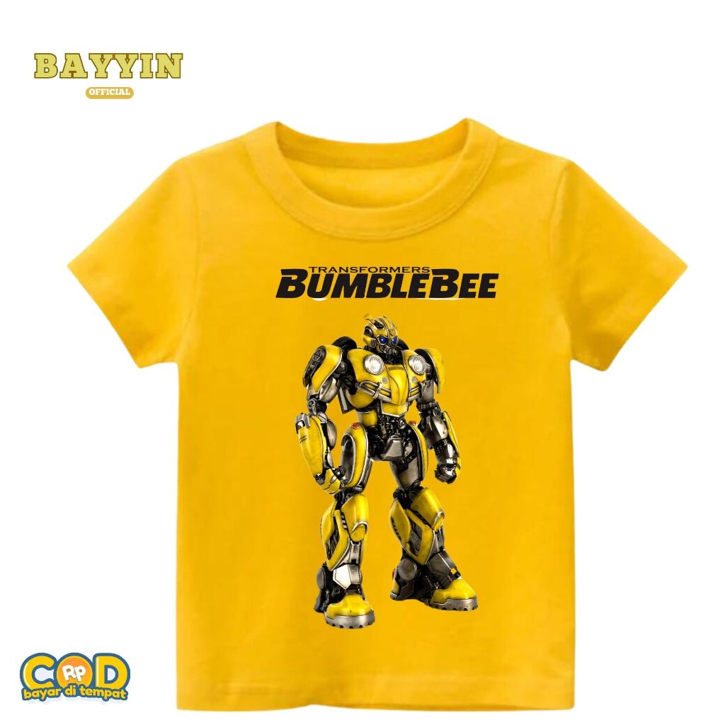 Jual Kaos Anak Custom Nama Combed 30s Gambar TRANSFORMER BUMBLE BEE KUNING Untuk Anak dan Hadiah ...