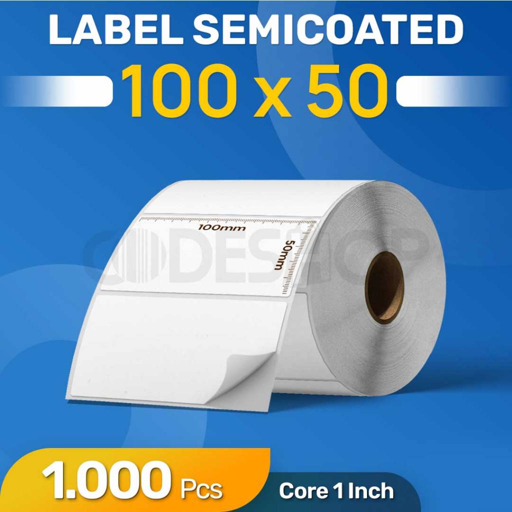 Jual Kertas Label Barcode 100x50mm Kertas Stiker 1 Line SEMICOATED 100 ...