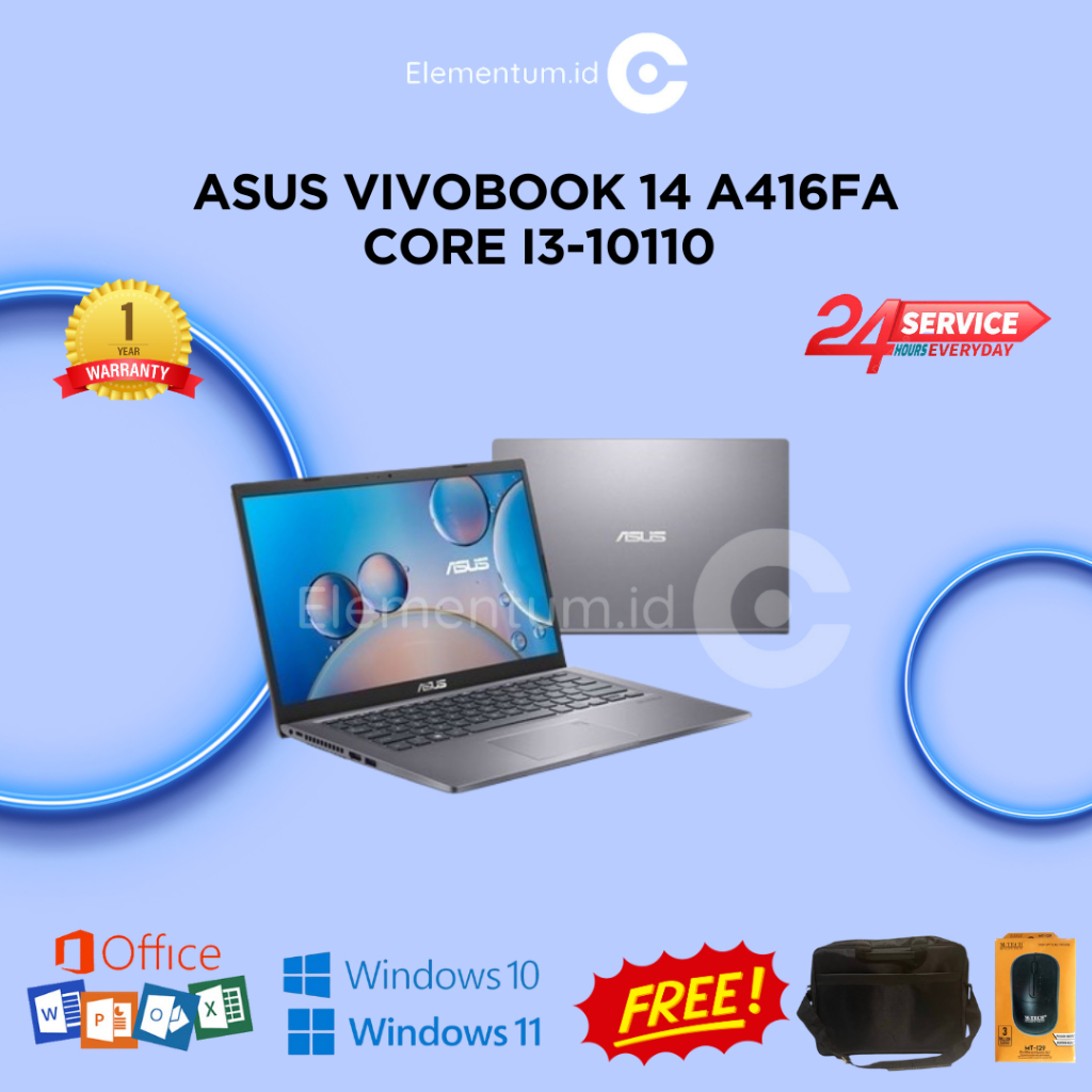 Jual ASUS VIVOBOOK 14 A416FA CORE i3-10110 / 4GB 256GB SSD / 14" FHD ...