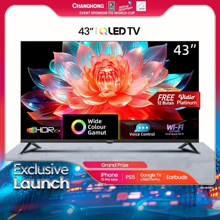 Jual Changhong Smart TV QLED 43 inch Android Google TV Smart Digital ...