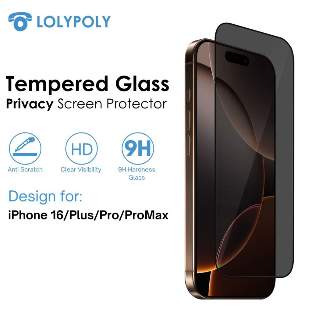 Jual LOLYPOLY Privacy Tempered Glass Original For iPhone 16 Pro Max ...