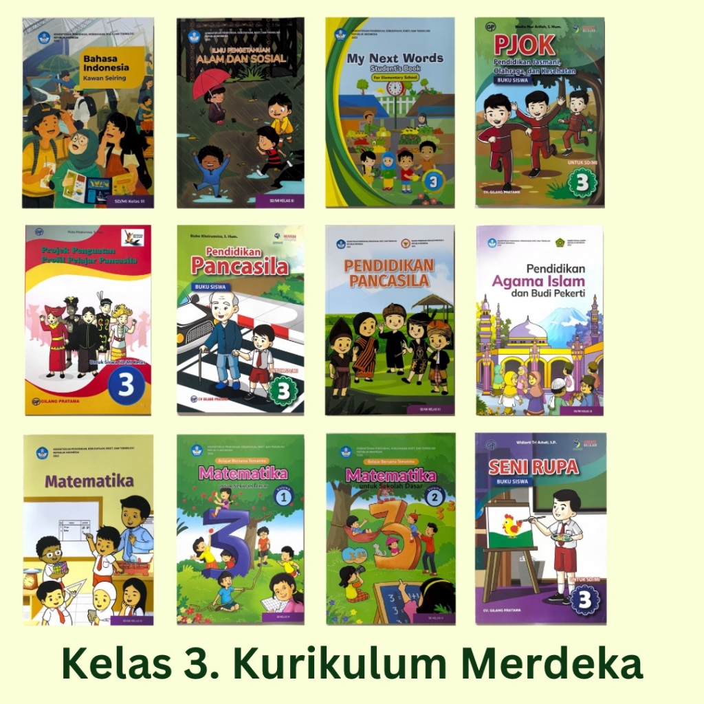Jual buku pelajaran sd kelas 3 kurikulum merdeka (kumer) kurikulum baru ...