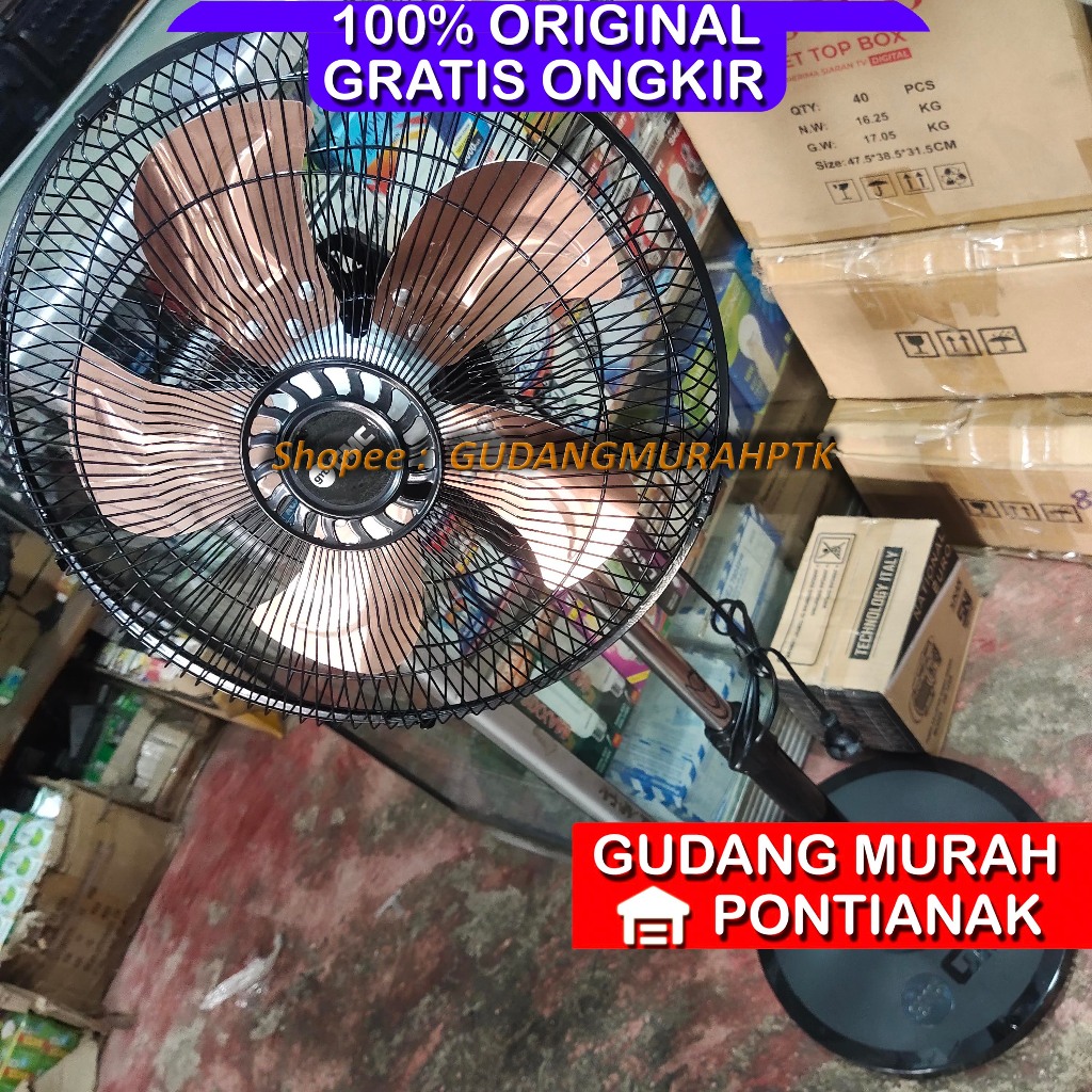 Jual Kipas Angin Berdiri Stand Fan GMC Standfan TORNADO 5 Sayap Besi BM - 317 14 inch Baling ...
