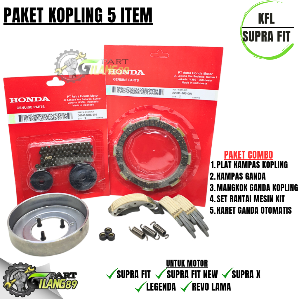 Jual PAKET KOPLING 5 ITEM KFL SUPRA FIT NEW / SUPRA FIT / LAGENDA ...