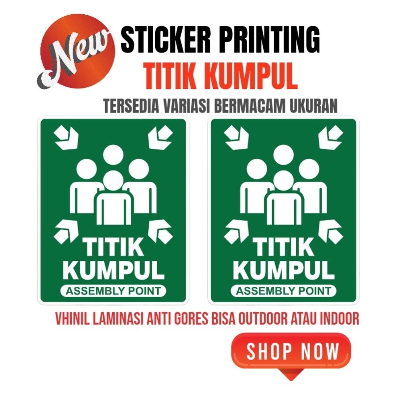 Titik Kumpul Logo Jual Sign Titik Kumpul/Assembly Point Ukuran 10cmx