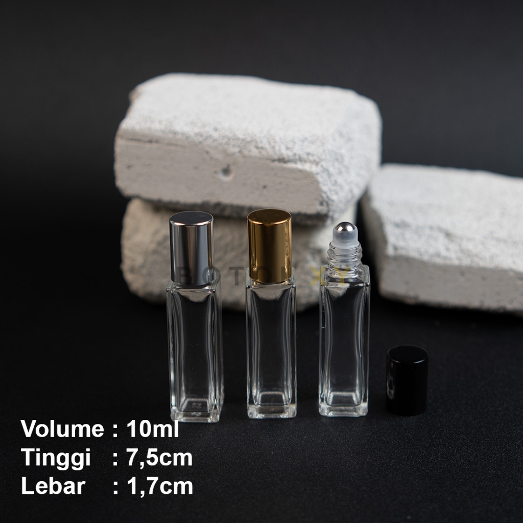 Jual Botol Roll On 10ml Kaca Tebal KOTAK Bening - Bola Besi ...