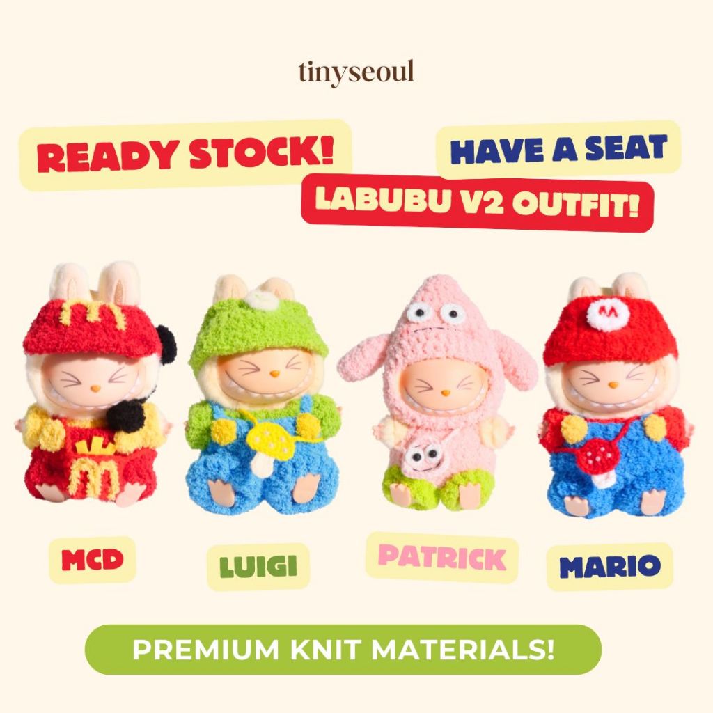 Jual READY STOCK BAJU LABUBU V2 HAVE A SEAT PREMIUM - LABUBU V2 OUTFIT ...
