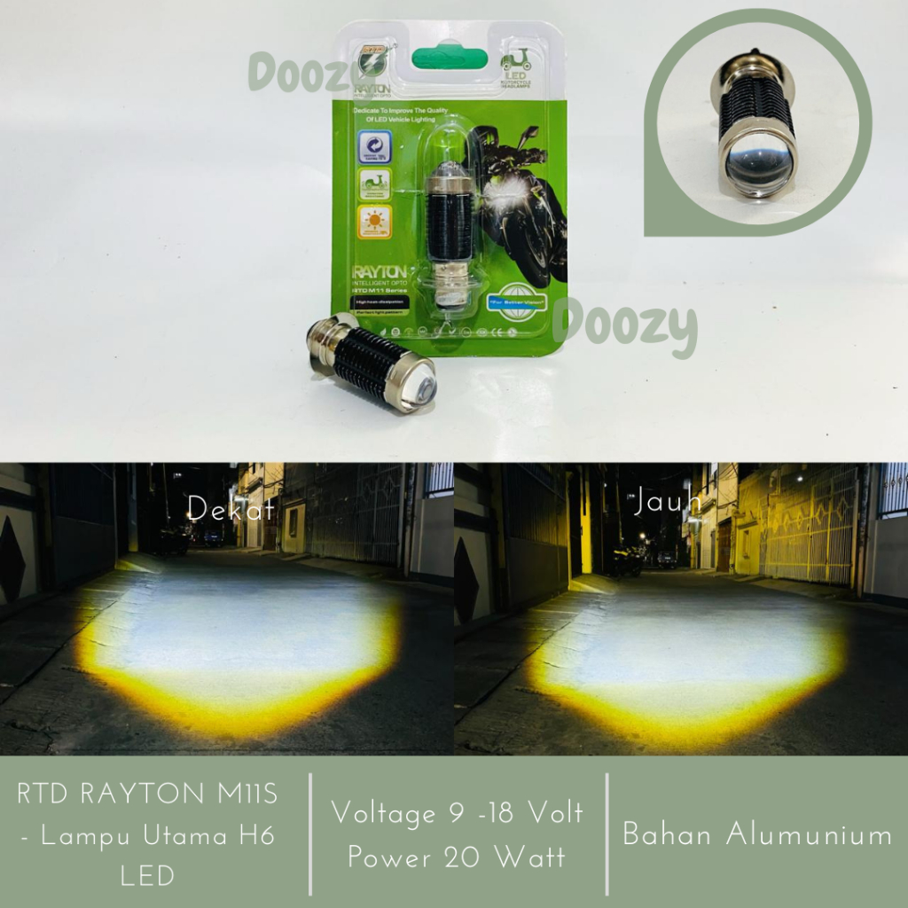 Jual RTD RAYTON M11S Lampu Utama H6 LED Bahan Alumunium | Shopee Indonesia