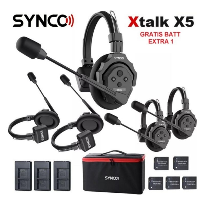 Jual Synco X-Talk Xpro X5 / X2 / X1 Xtalk X-pro Wireless Intercom System 2.4GHz 1 2 5 Single-Ear ...