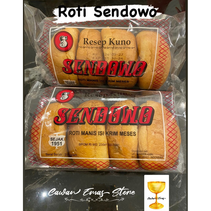 Jual sendowo roti isi 4 / sendowo roti krim meses 200gr | roti sendowo ...