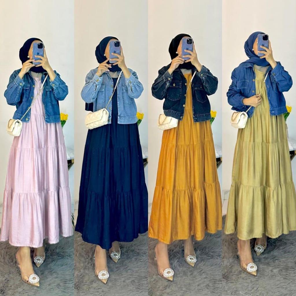 Jual KANZA SET 2IN1 - INER LINEN OUTER JEANS DENIM (INER&OUTER ...