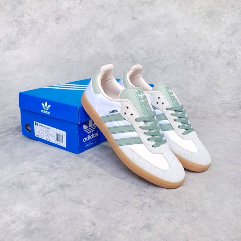 Jual Sepatu Adidas Samba Og White Silver Green | Shopee Indonesia