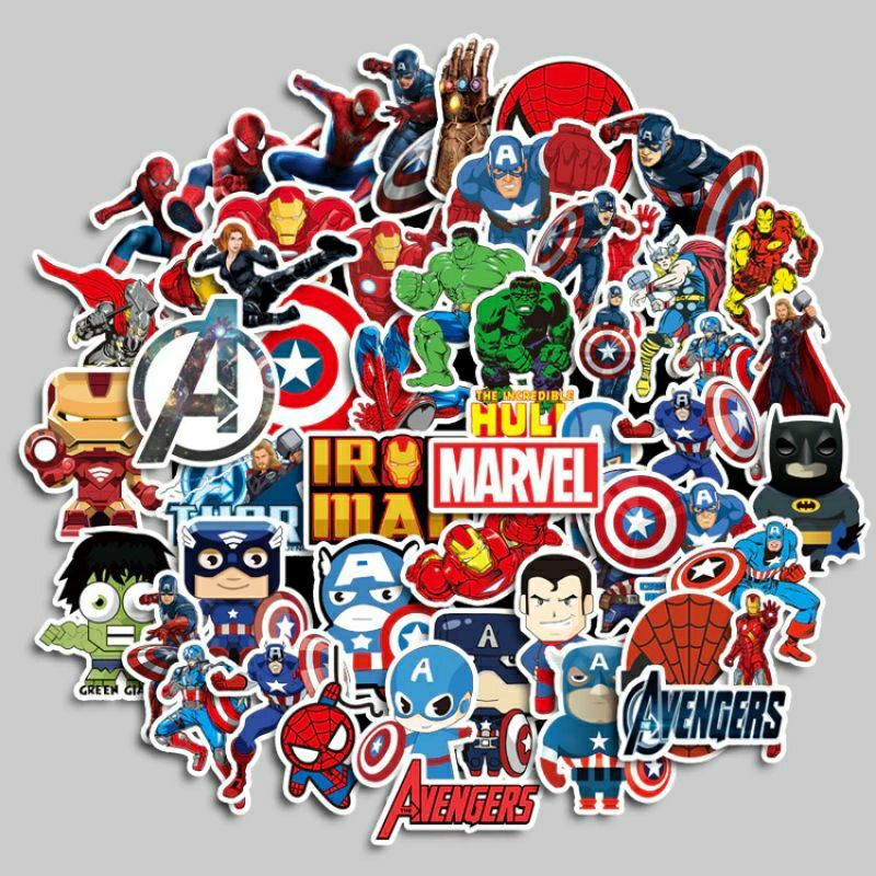 Jual Stiker Marvel Stiker Spider Man Stiker Iron Man Stiker Kartun Anak ...