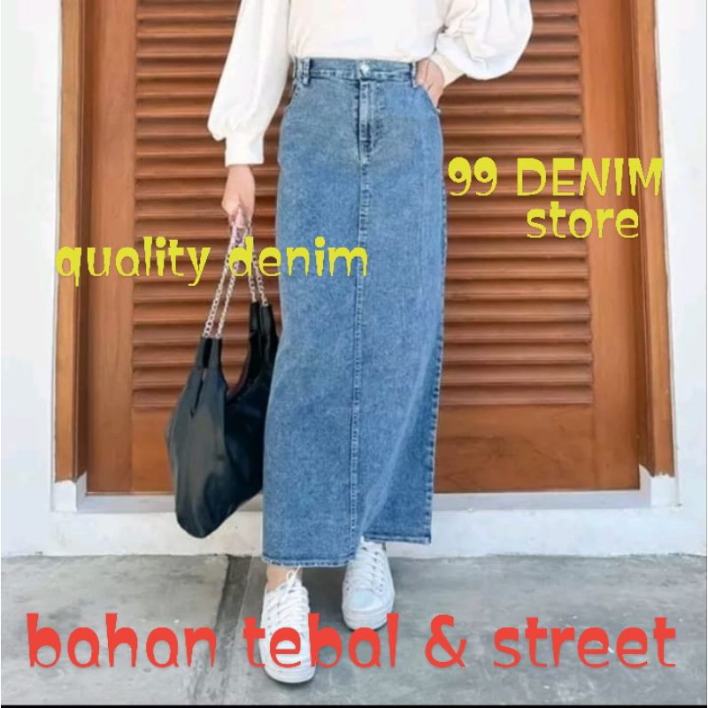Jual HIGHWAIST ROK JEANS/ROK SKIRT THEANA/ROK SKODER/ROK JEANS PANJANG ...