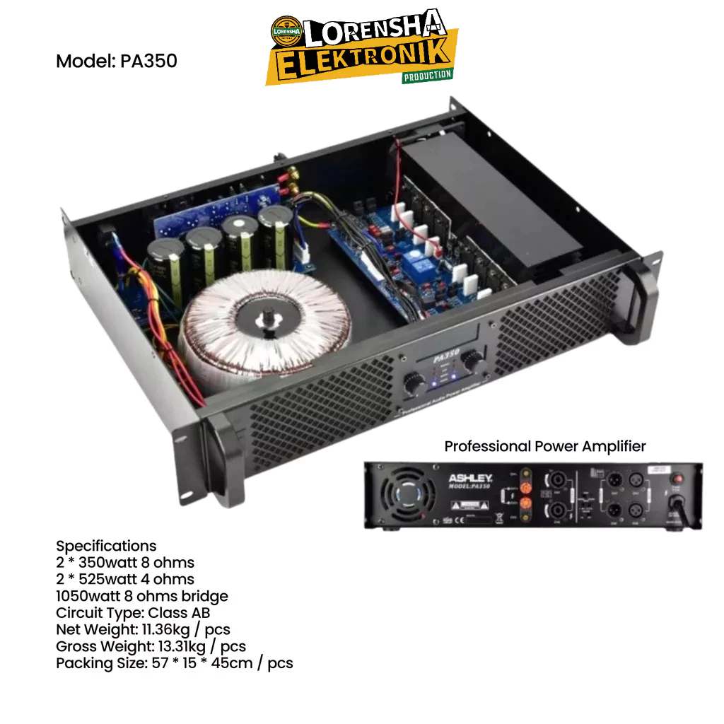 Jual Power Amplifier Ashley PA 350 | Shopee Indonesia