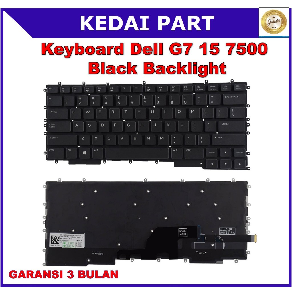 Jual Keyboard Dell G7 15 7500 G7 7500 012PWM 12PWM Black Backlight ...